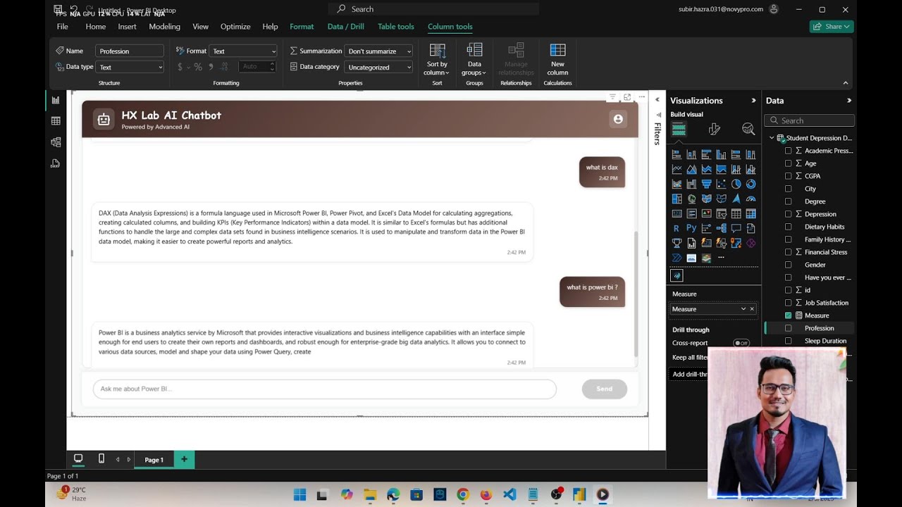 Build Your Own AI Chatbot in Power BI | HX Lab AI Chatbot Tutorial ...