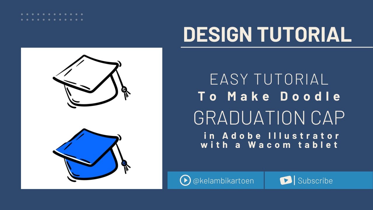 How to draw a graduation cap in Adobe Illustrator with a Wacom tablet ...