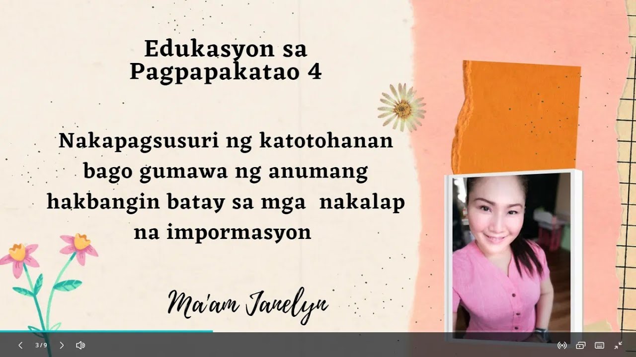 ESP 4 Q1 W3 - NAKAPAGSUSURI NG KATOTOHANAN - YouTube