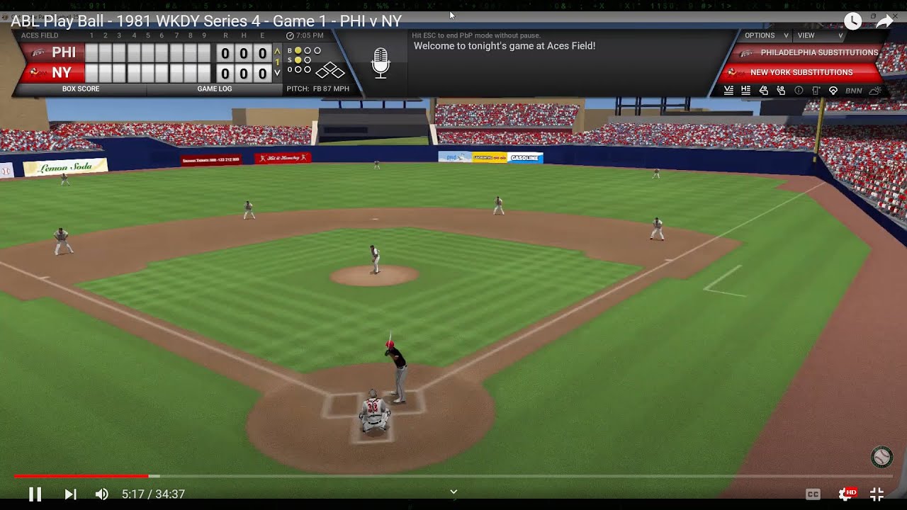 ABL Play Ball - 1981 WKDY Series 4 - Game 1 - PHI v NY - YouTube