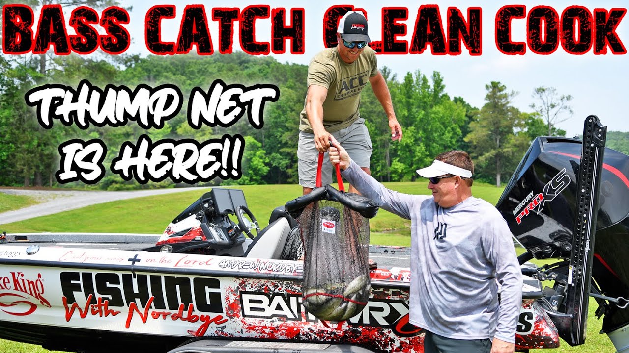 THUMP NET IS LIVE!!! LARGEMOUTH BASS CATCH, CLEAN, & COOK! - YouTube