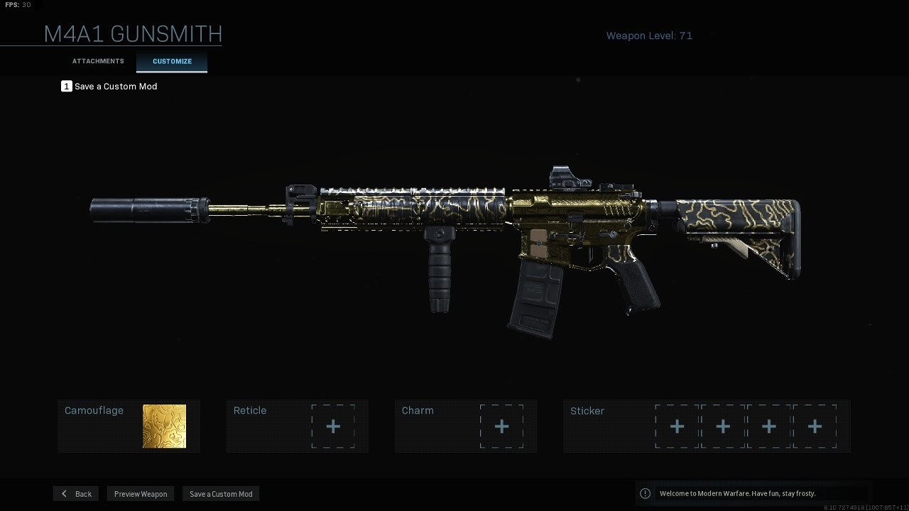 [14] Unlocking the Gold M4 | Modern Warfare Multiplayer (PC) - YouTube