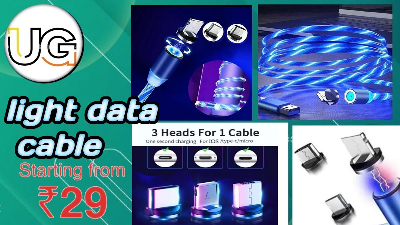 light data cable ll fast charging data cable ll magnetic light data ...