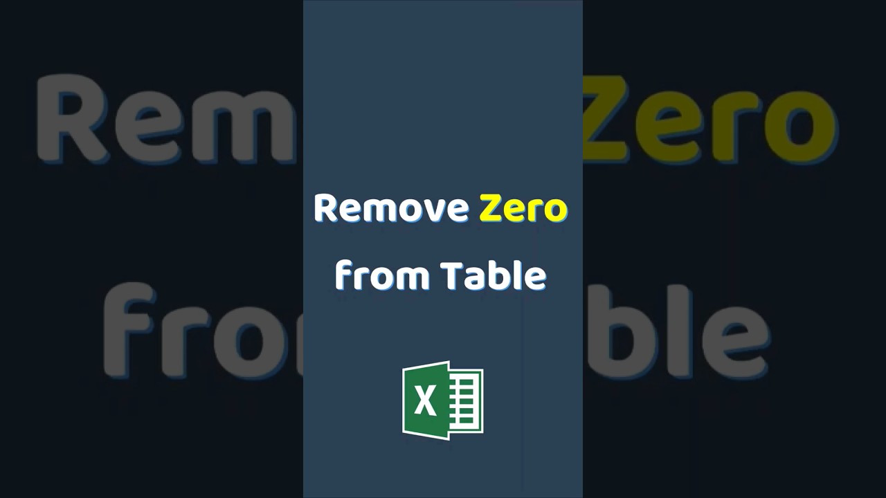 Remove ZERO From Table In Excel shorts excel mcel vijay devda Remove ZERO From Table In Excel shorts excel mcel vijay devda