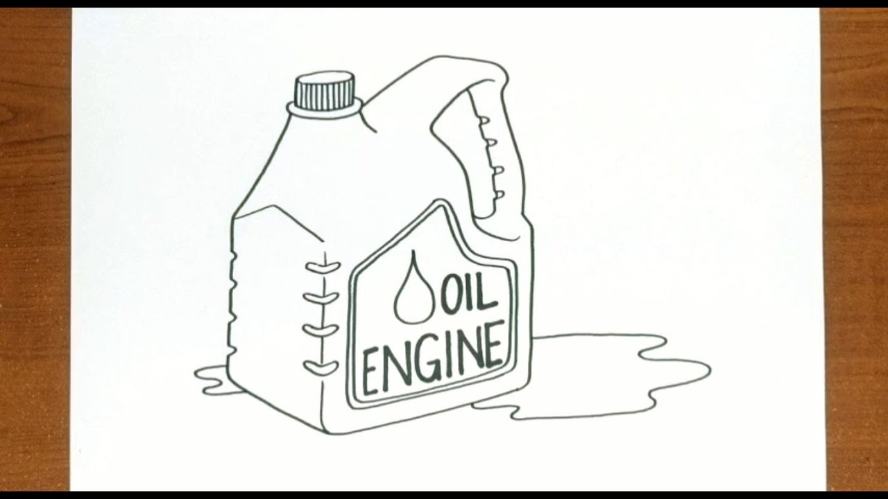 How To Draw ENGINE OIL Step by Step - YouTube