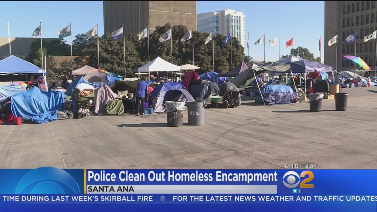 Santa Ana Cracks Down On Homeless Encampment - YouTube