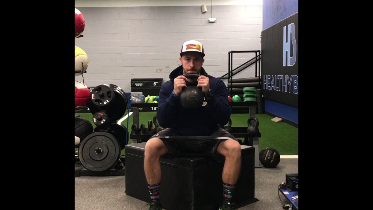 KB Goblet Box Squat with MiniBand on Knees - YouTube