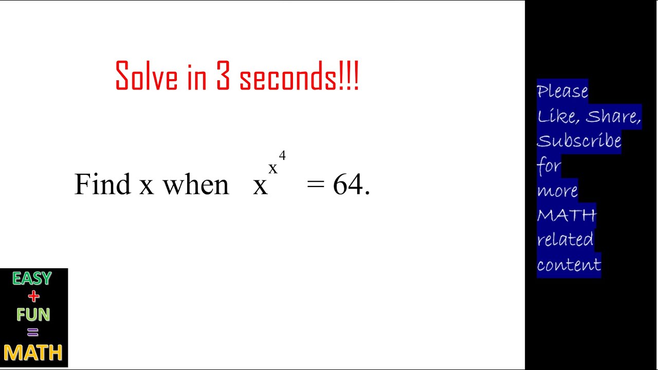 Math Olympiad # Mathematics # Exponents # Math Hack - YouTube