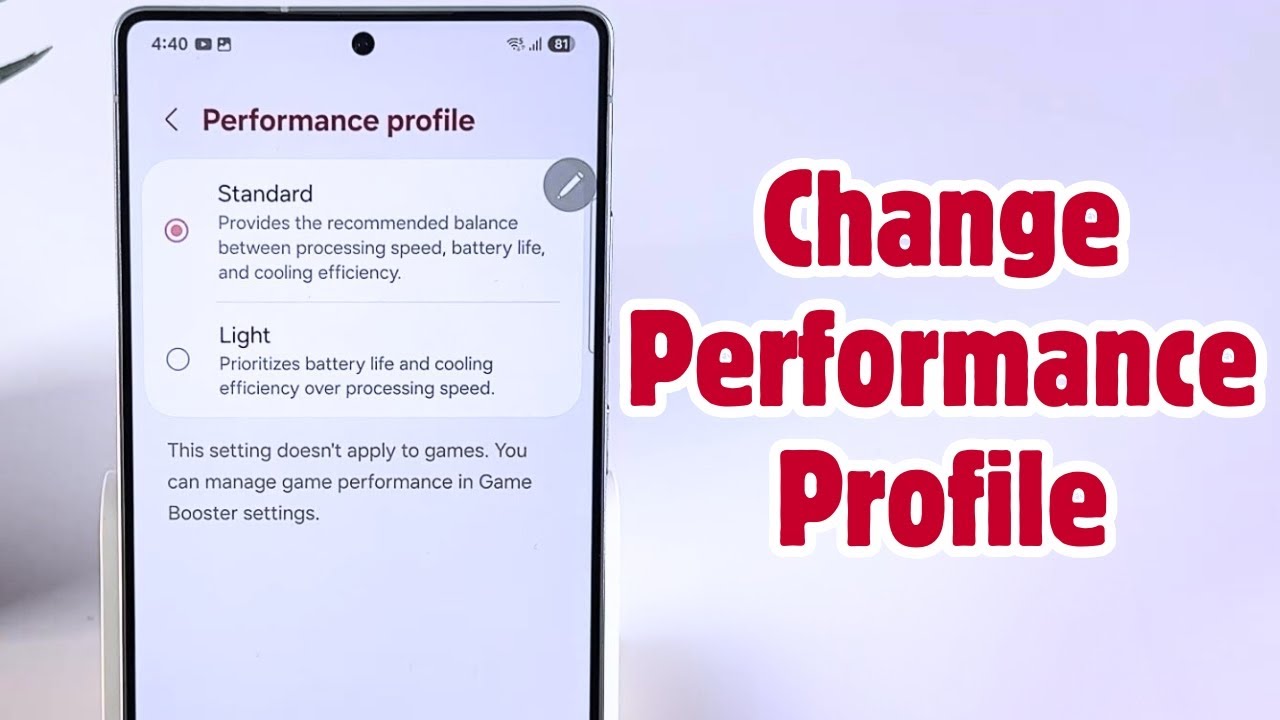 How to Change Performance Profile Samsung Galaxy S25 Ultra - YouTube