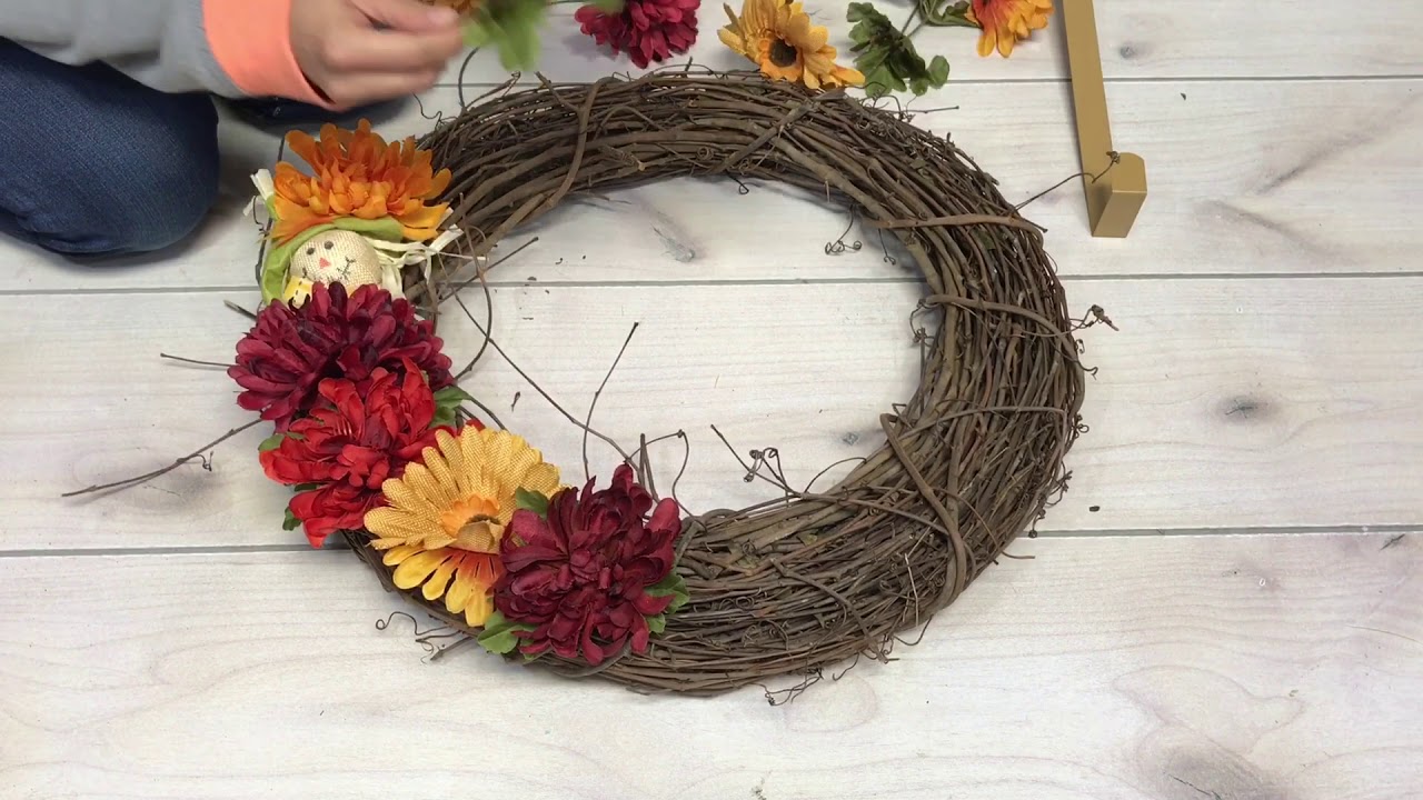 DIY CORONA PARA LA PUERTA FACIL Y ECONOMICO OTOÑO FALL 2017 IDEAS DE ...