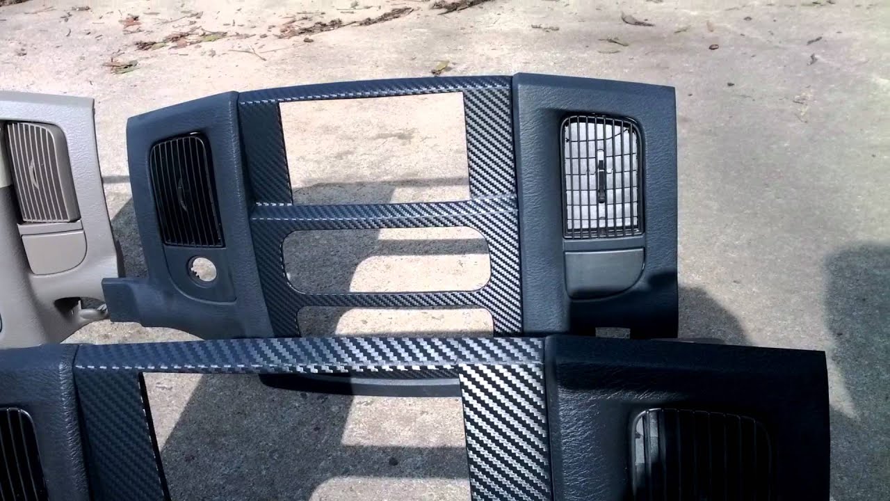 Dodge Ram black and silver carbon fiber radio bezels - YouTube