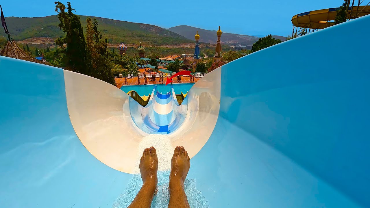 FAST Blue Body Slide at Adaland Aquapark Kusadasi Antalya - YouTube