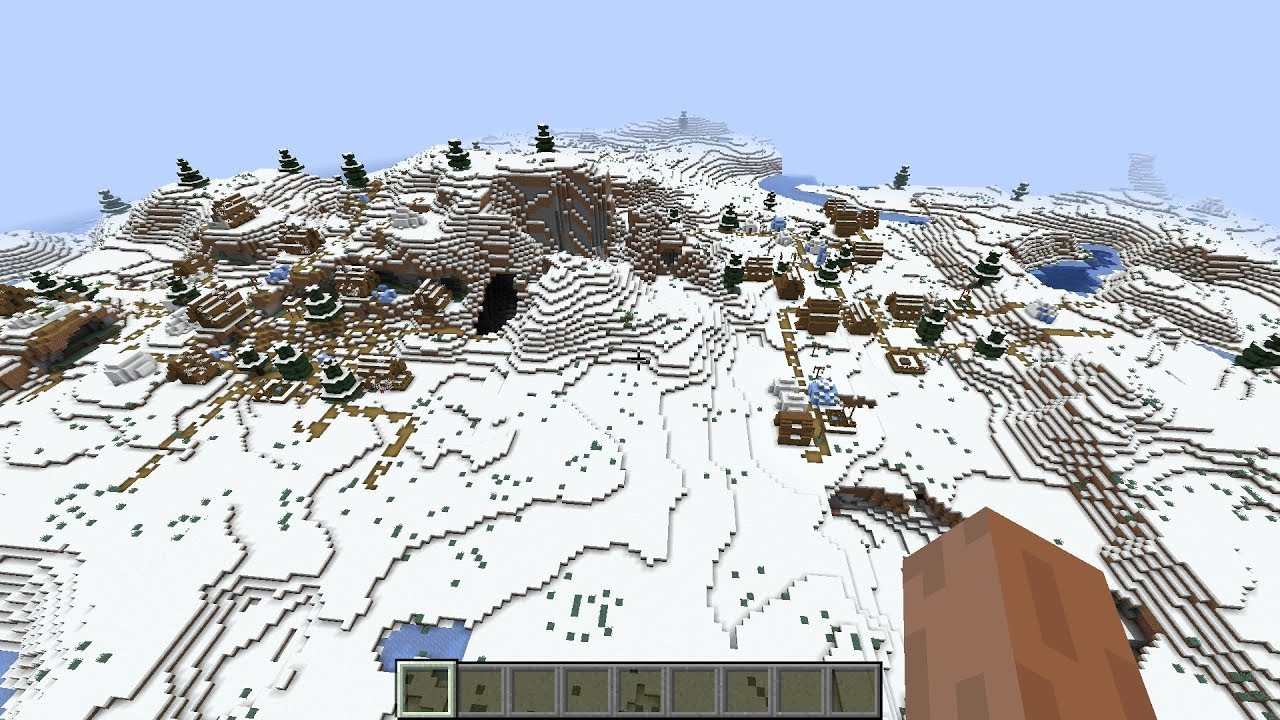 Minecraft 1.15 Seed 293: Double snow village, one of which is a zombie ...