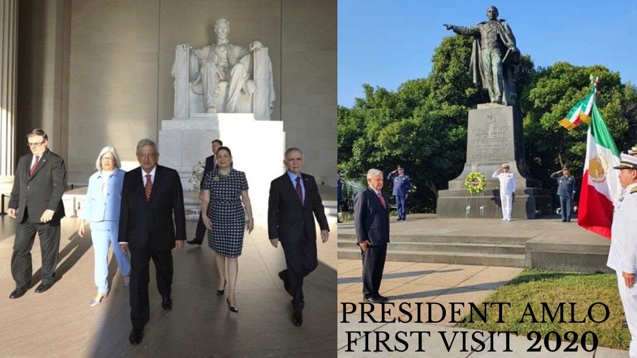 AMLO visita por primera vez Washington DC como presidente - YouTube