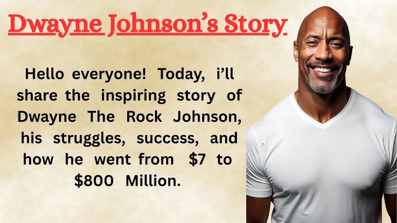 Dwayne Johnson's Story || Learn English Through Story Level 1 🔥 ...