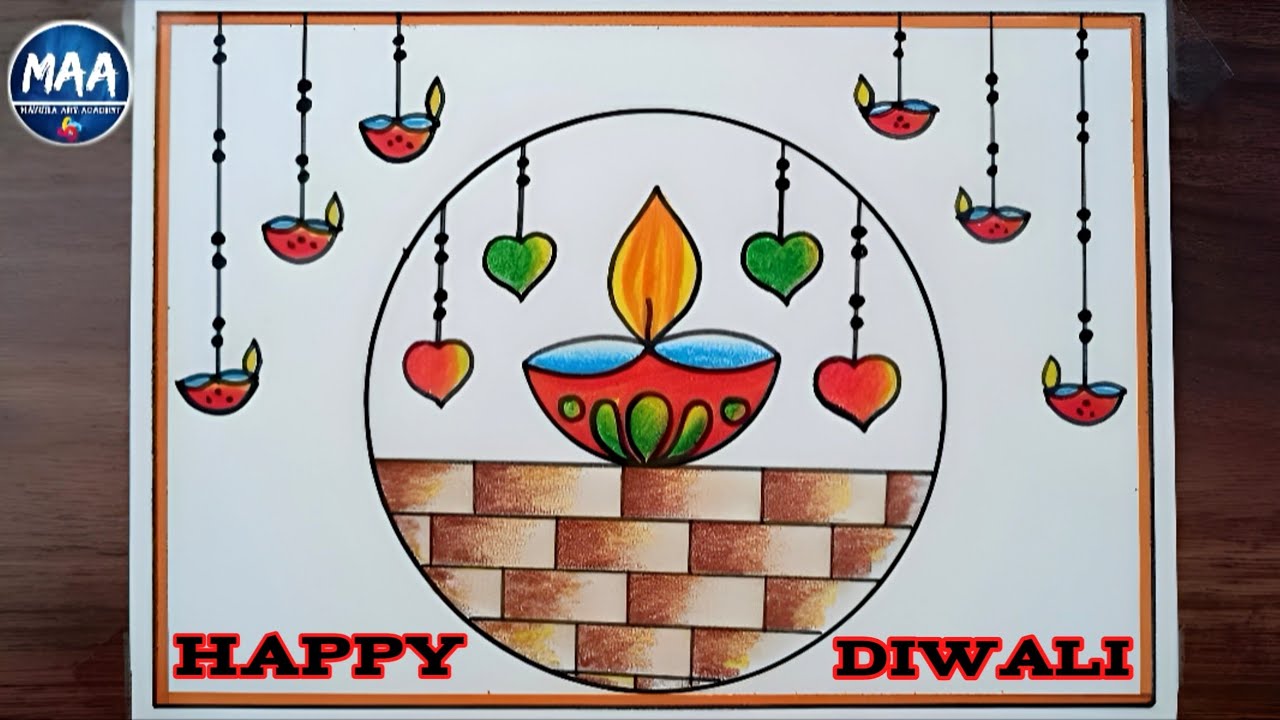 Diwali Diya Drawing Easy | Happy Diwali Drawing | Diwali Festival ...