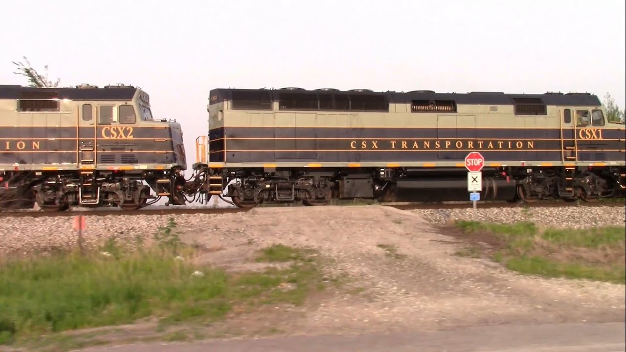 A Quick Pacing Shot of CSX P001 w/ CSX 1, CSX 2, and CSX 3 Near Monon ...