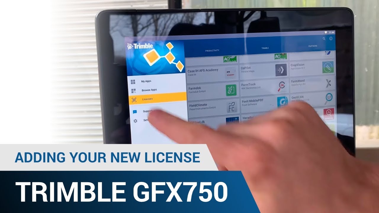 Adding your new license to your Trimble GFX 750 Display - YouTube