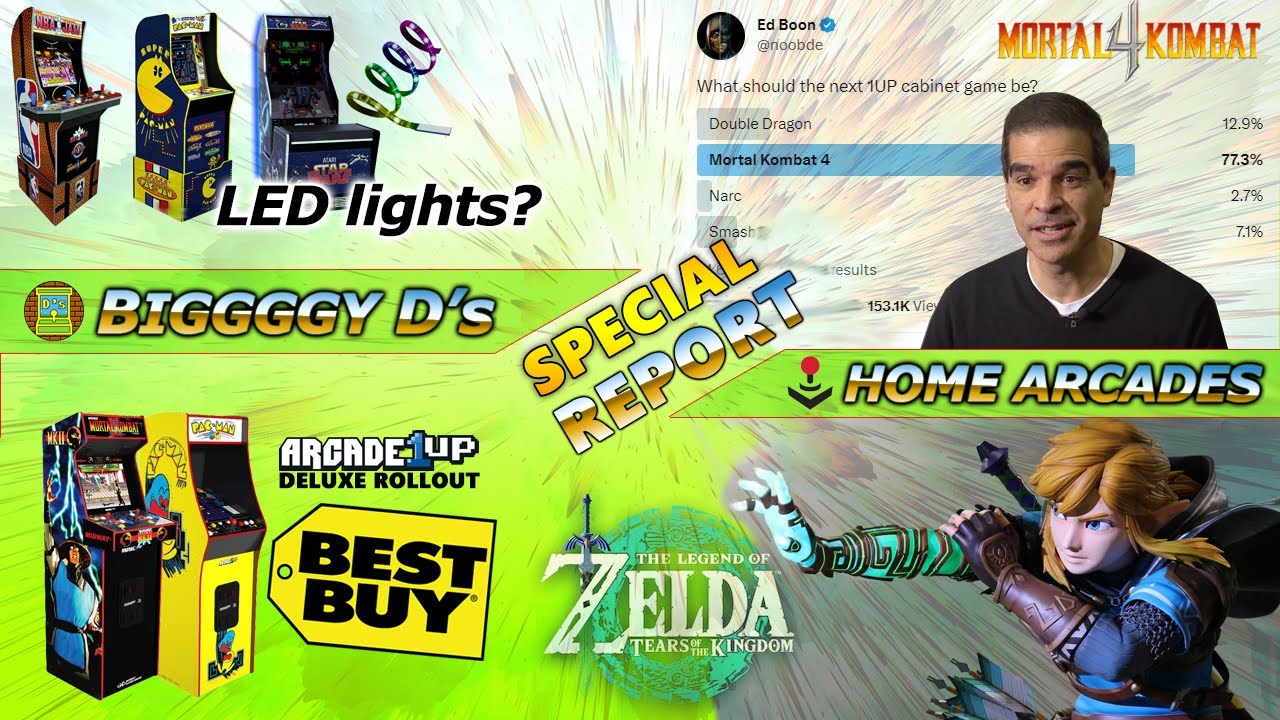 Arcade1up Deluxe Rollout, stock LED strip lights, Mortal Kombat 4 ...