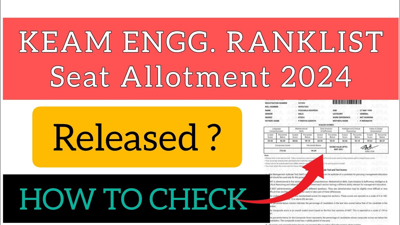 KEAM Engineering Rank List 2024 | How To Check KEAM Engineering Rank ...