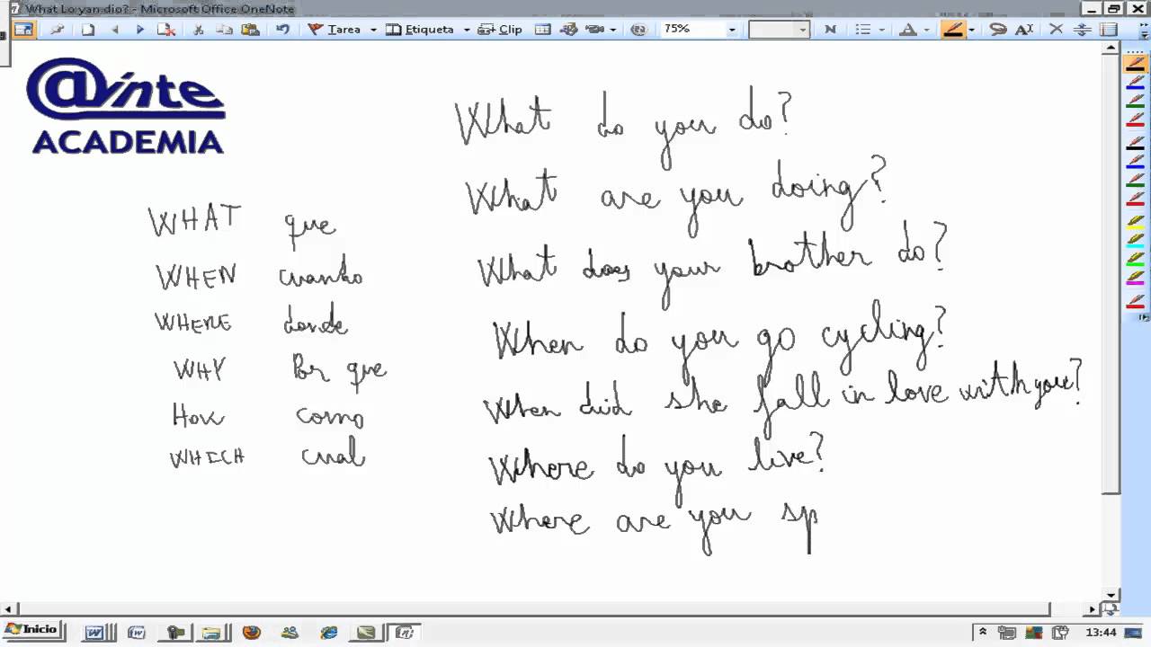 Particulas interrogativas When Where Why How What Ingles 3º ESO AINTE ...