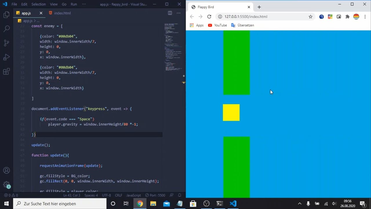 Flappy Bird in JavaScript programmieren! - YouTube