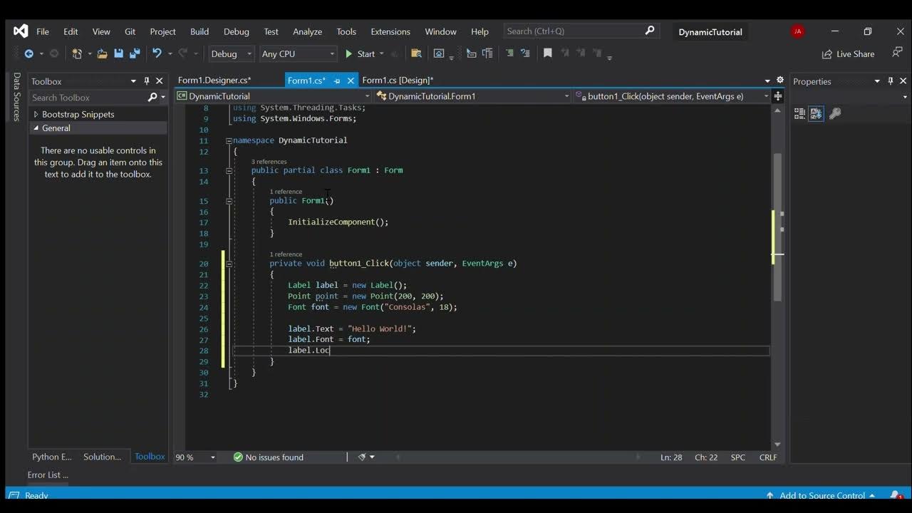 Dynamically Create Label In C Windows Forms Youtube