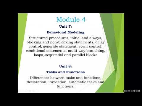 Verilog HDL (18EC56) | Module 4 | Unit 7 | Behavioral Modelling | VTU - YouTube