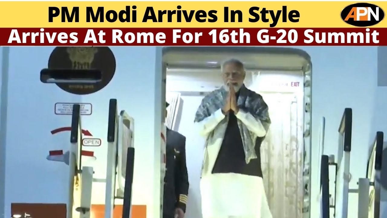 Watch: PM Modi Arrives At Rome, Italy To Attend 16th G-20 Summit - YouTube