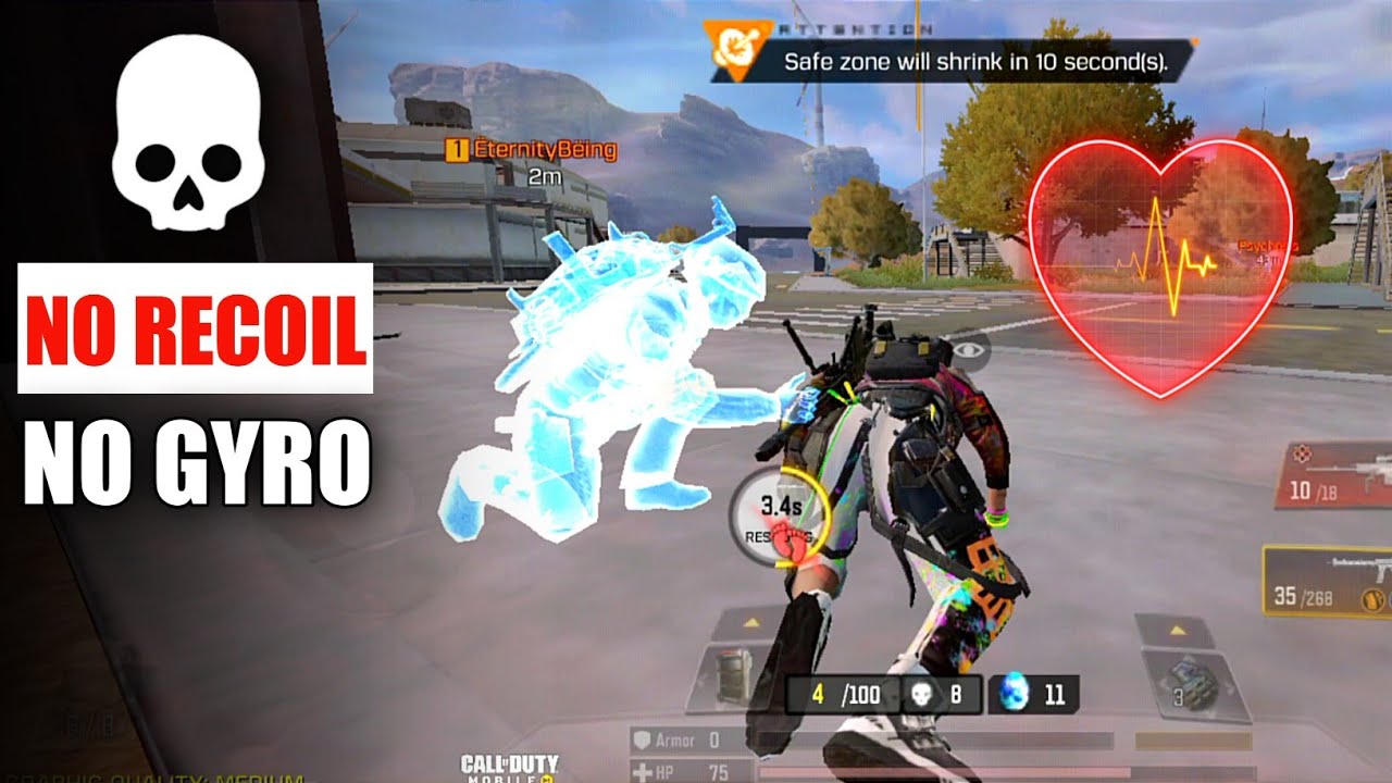 No recoil & No gyro, only with ultimate sensitivity 3 finger gameplay ...