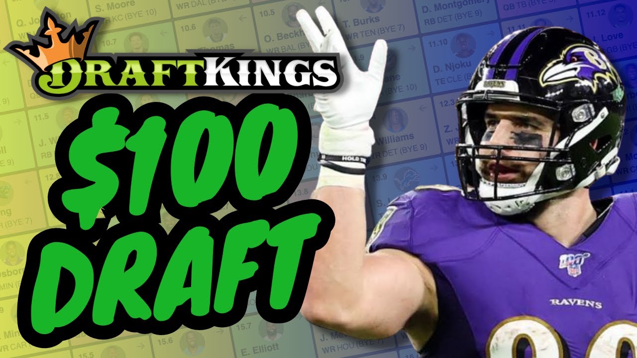 $100 Draftkings Best Ball Draft | Ravens STACK | Best Ball Strategy ...