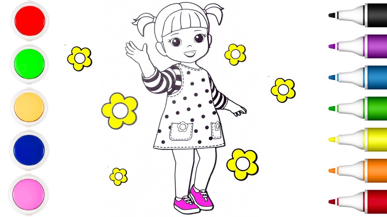 Easy Cute Girl Drawing for Kids, Cute and Simple Girl Drawing - YouTube