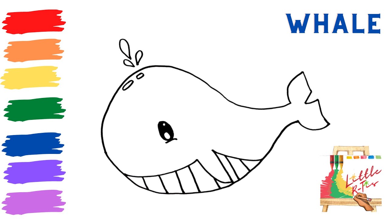 How to Draw a Whale Easy and Cute | Quick Drawing Tutorial - YouTube