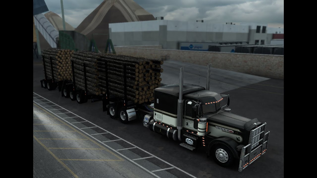 Jon Ruda 389 W/ Pinga Log Trailer Deloupe Log Run (ATS Mods) - YouTube
