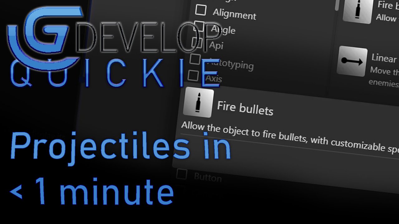 Projectiles in less than a minute in GDevelop - YouTube