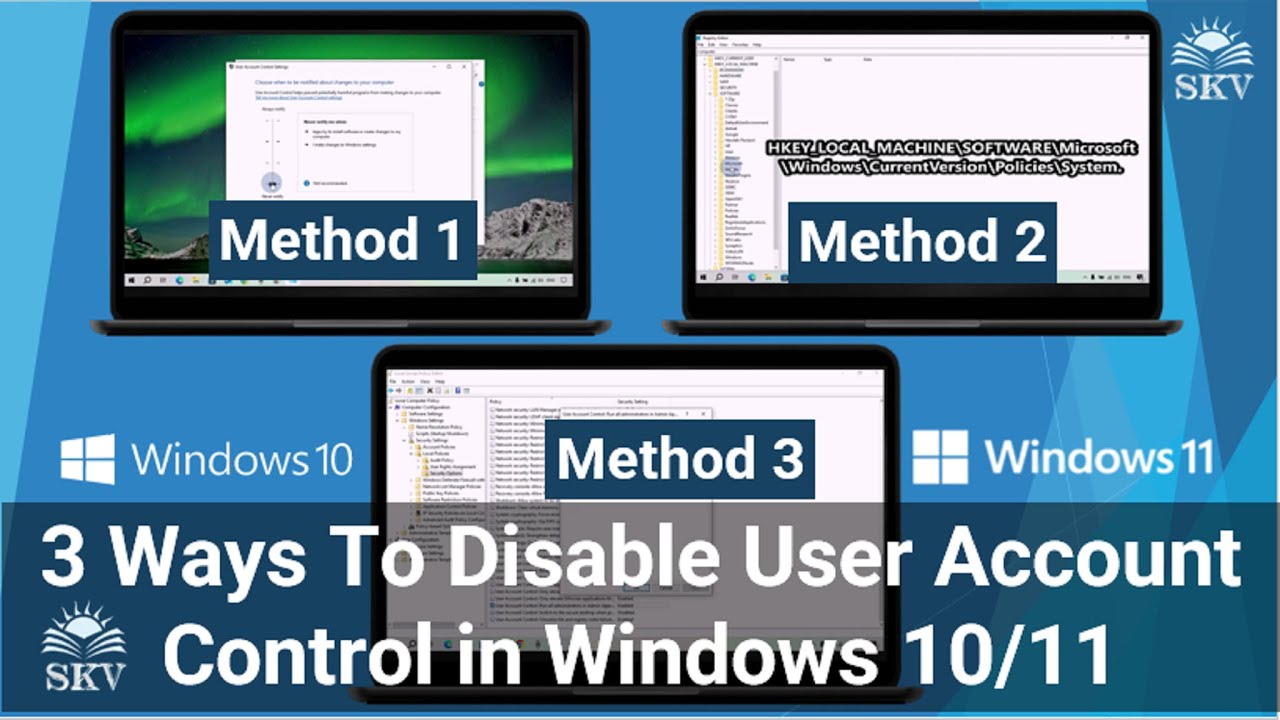 3 Ways To Enable/Disable (UAC) User Account Control in Windows 10 ...