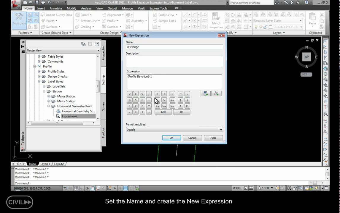 Make a profile elevation expression in the alignment label in Autodesk ...