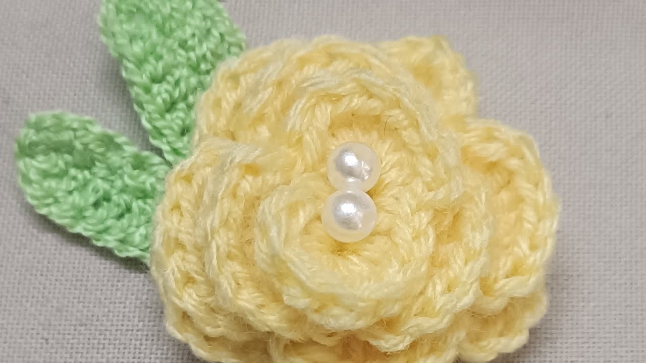 Making of Crochet Rose flower tutorial for beginners easy steps - YouTube
