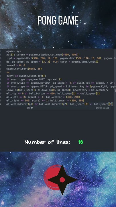 Pong Game in 20 Lines with Python | Pygame | #python #programming #coding #pygame #pong - YouTube
