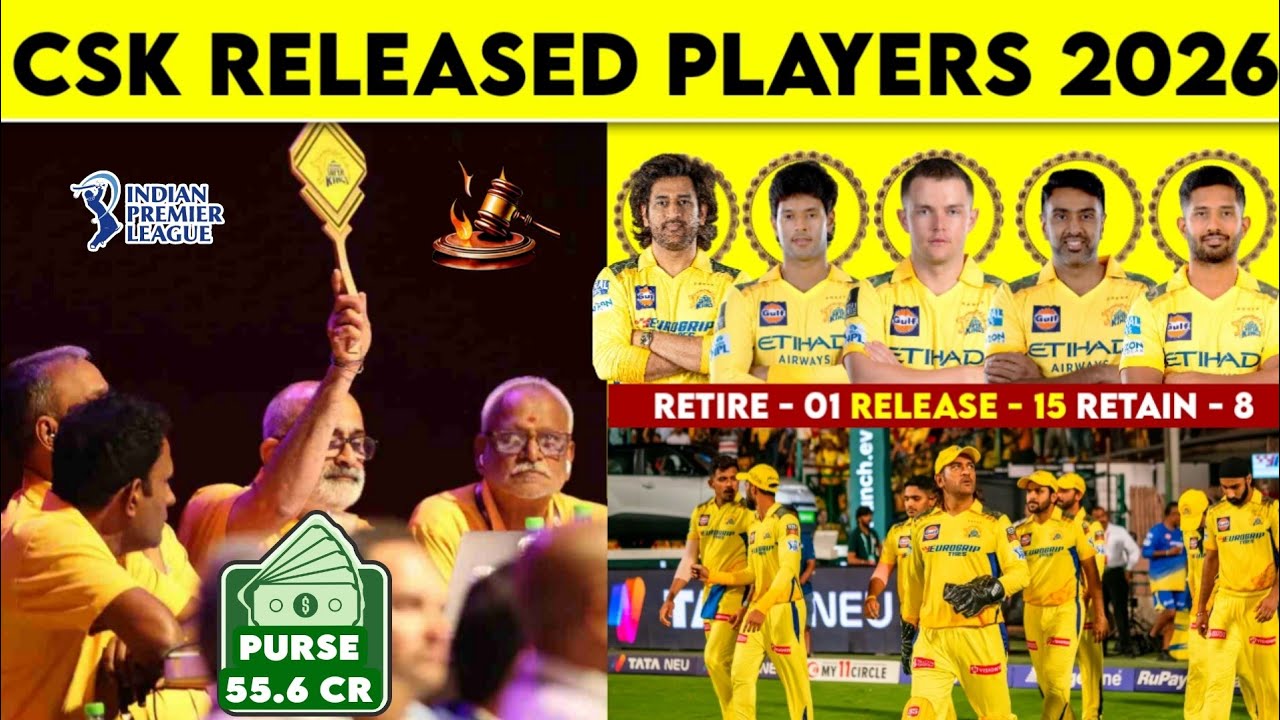 IPL 2026 - Chennai Super Kings (CSK) Released Players List For IPL 2026 ...