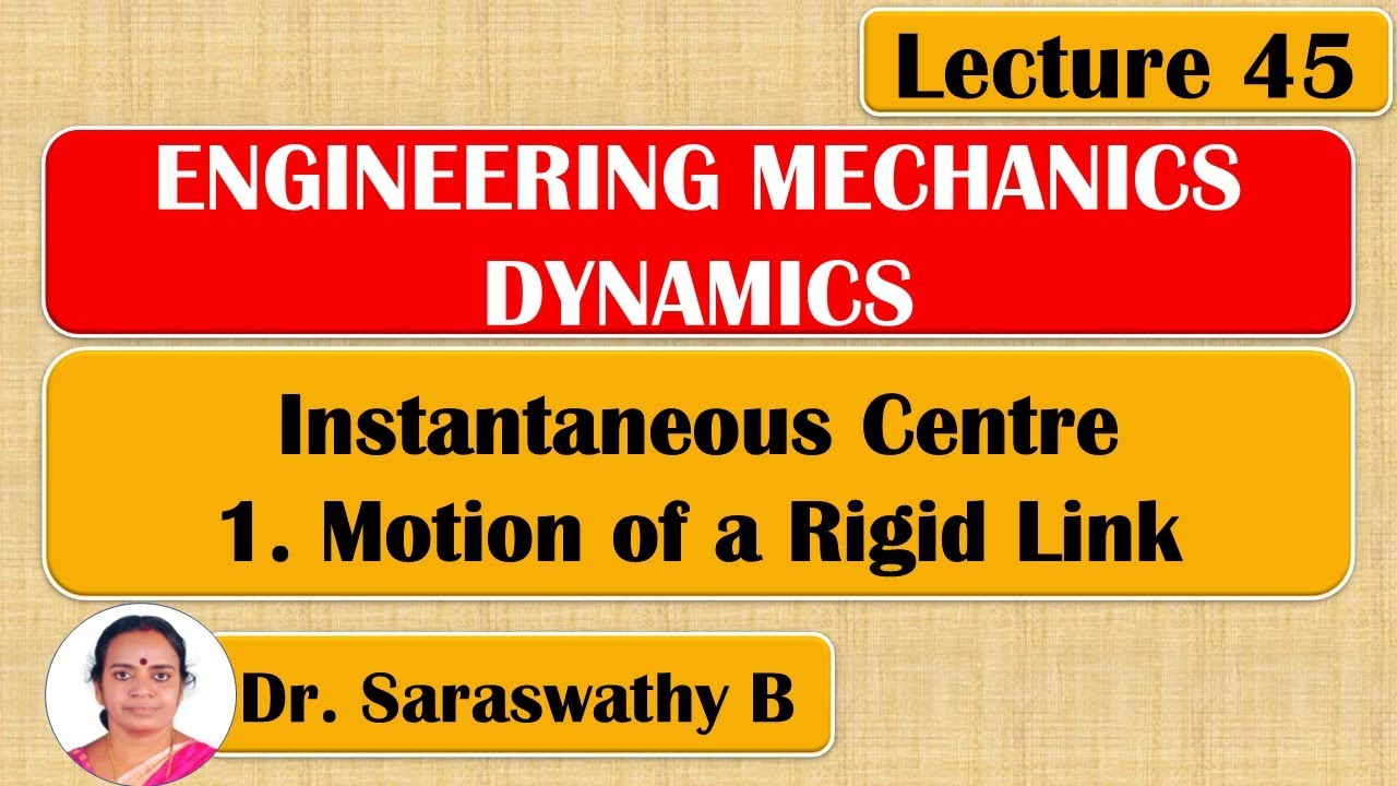 Motion of a Rigid Link | Instantaneous Centre | Dynamics | Engineering ...