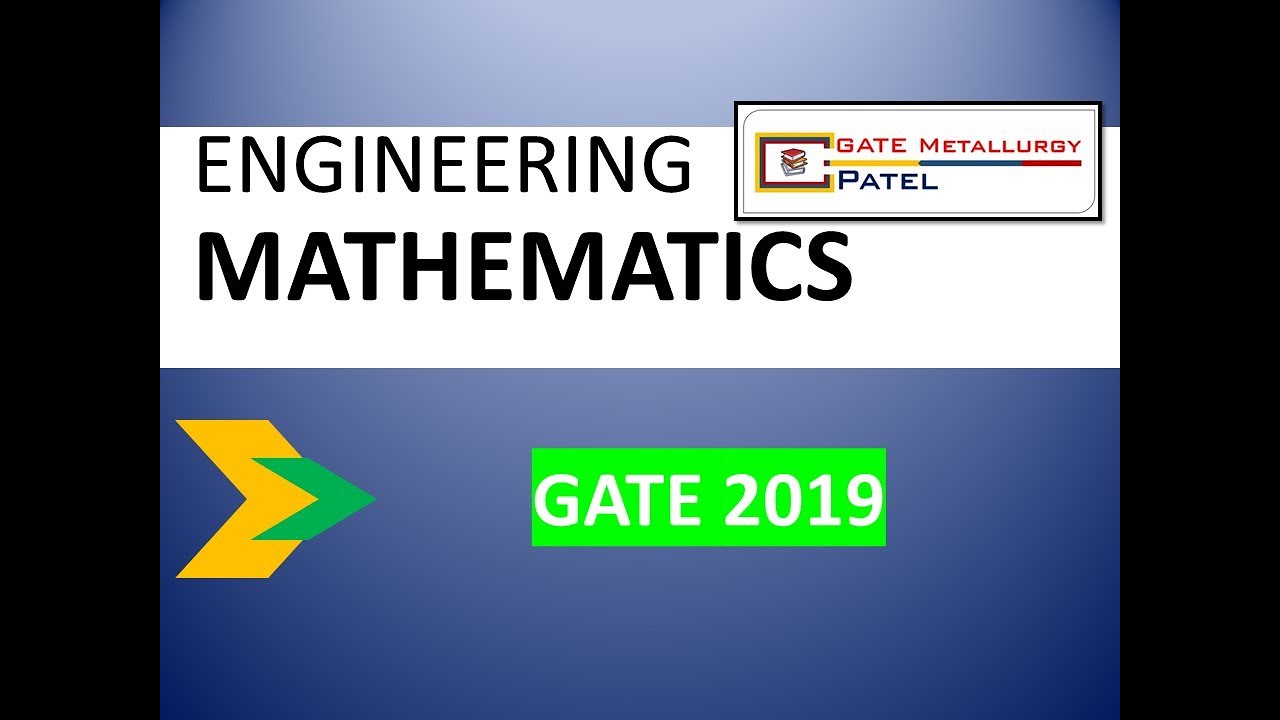 GATE 2019 Engineering Mathematics Solution - YouTube