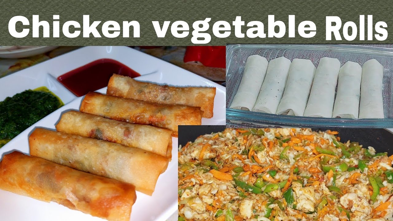 How to Make & Freeze Chicken Spring Rolls | Chicken Vegetable Rolls ...