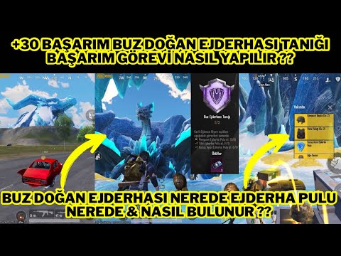 BUZ EJDARHASI TANIĞI BAŞARIM GÖREVİ NASIL YAPILIR | PUBG MOBİLE & EJDERHA PULU NASIL BULUNUR & YERİ 