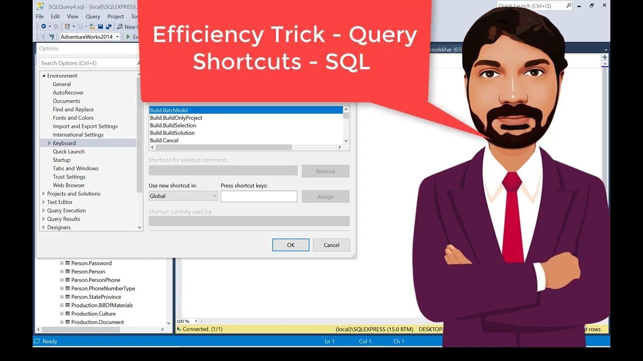 SQL Query Short Cuts ||SQL Server Shortcut Keys configuration || SQL IN ...