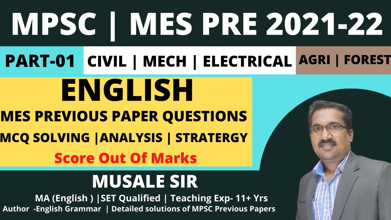 MES Pre | ENGLISH -Detailed solutions of MPSC Previous MES Papers ...