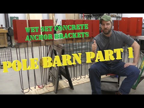 How I wet set concrete anchor brackets for a Pole Barn - YouTube