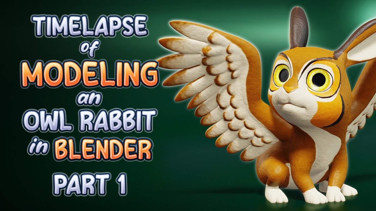 Blender 3D Modeling Time Lapse of an Owl Rabbit Part 1 - YouTube