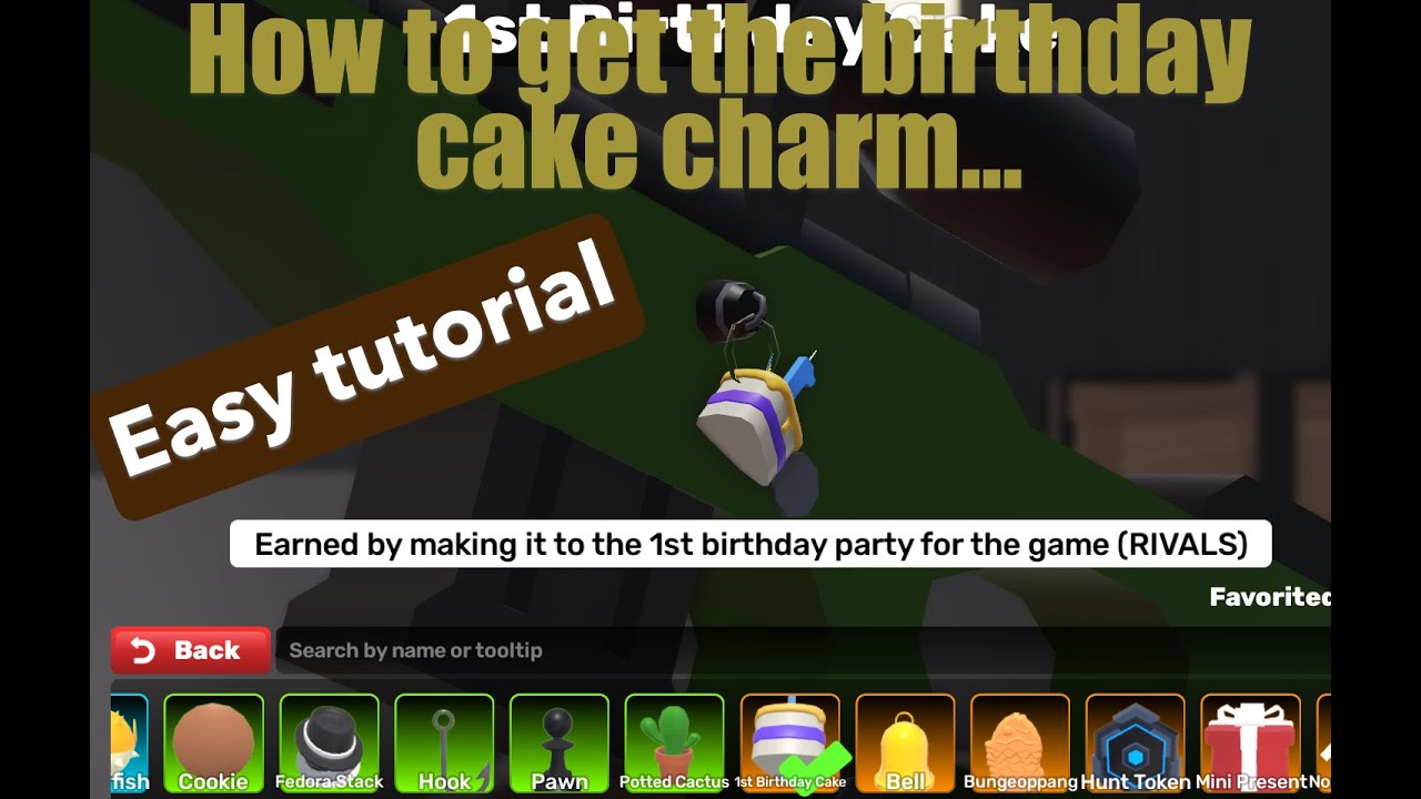 How to get the BIRTHDAY CAKE charm in roblox rivals. - YouTube