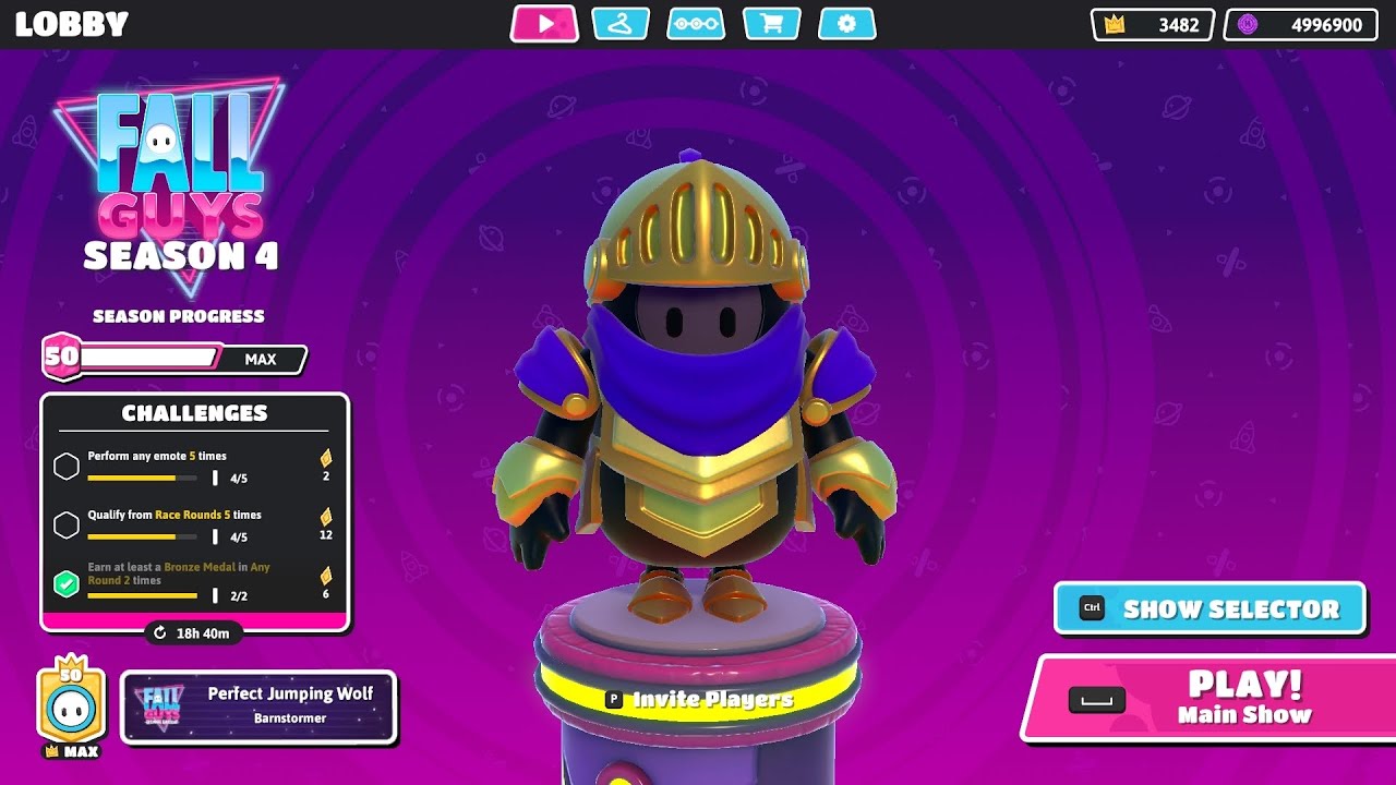 3900TH WIN IN FALL GUYS WITH GOLDEN KNIGHT SKIN!!! - YouTube